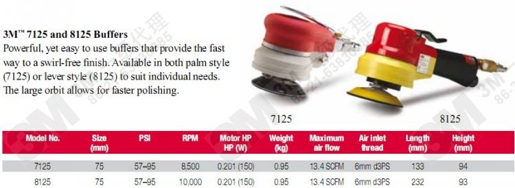 美国3M7125气动抛光机打磨机偏心圆盘研磨机便携轻型振动漆面修护-阿里巴巴