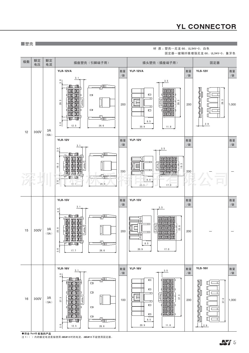 供应YLS-02V固定器，4.5间距，JST原厂正品。-阿里巴巴
