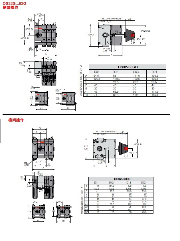 ABB隔离开关OS系列熔断器组熔芯3P三极630A OS630D03P-阿里巴巴