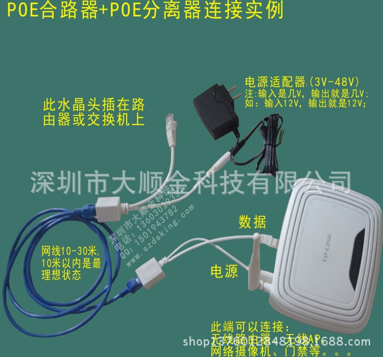 POE线 POE供电线 POE供电模块 网络供电器 监控供电模块 12V模块-阿里巴巴