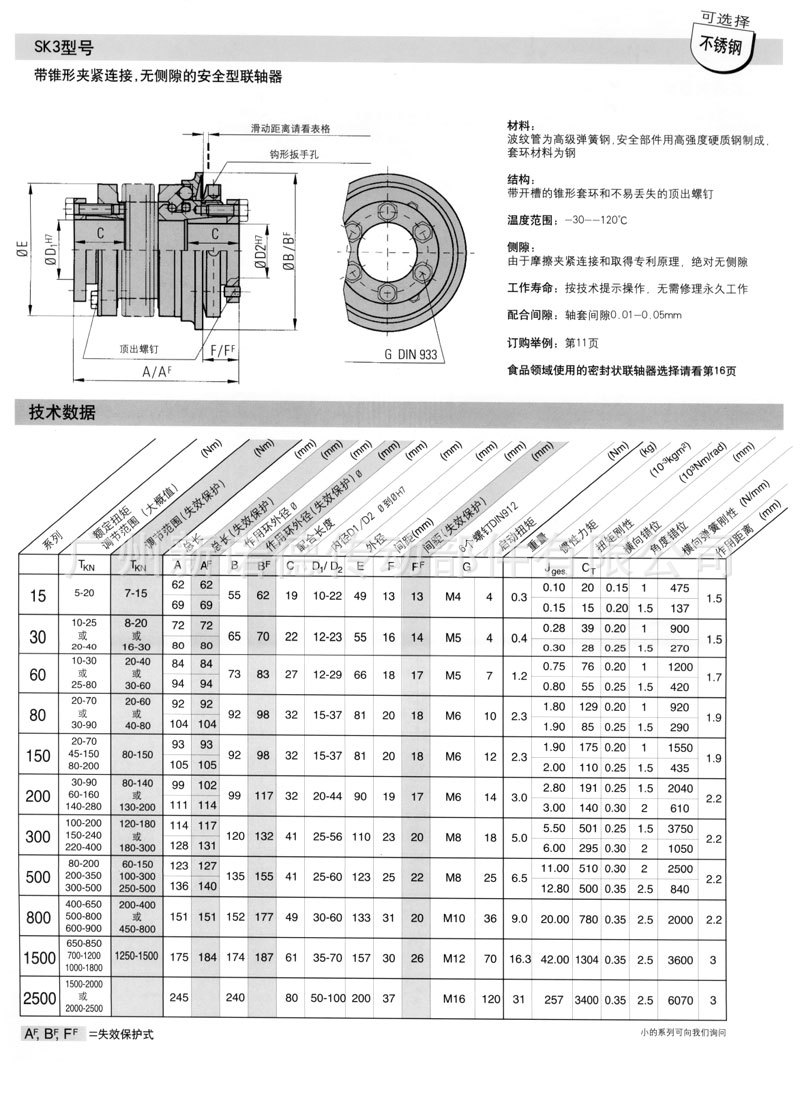 德国R+W-SK3型带锥形夹紧连接联轴器/德国R+WSK3原厂波纹管联轴器-阿里巴巴