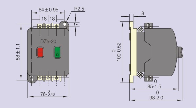 自动开关断路器 DZ5-20 DZ5-50 塑壳断路器-阿里巴巴