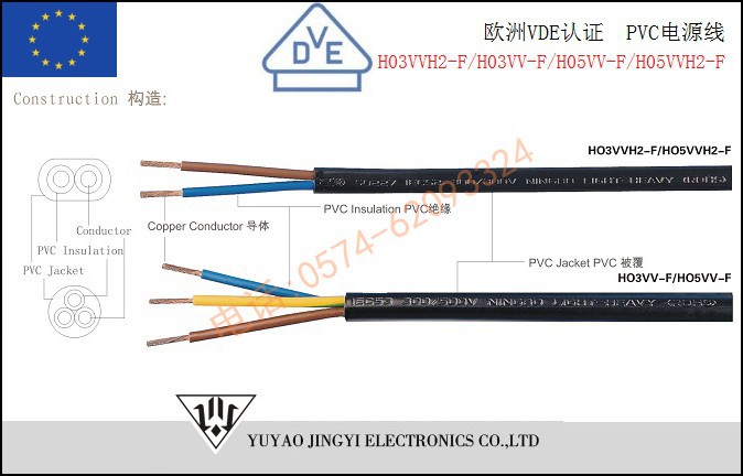 欧洲VDE认证H03VV-F/H03VVH2-F/H05VV-F/H05VVH2-F电源线-阿里巴巴