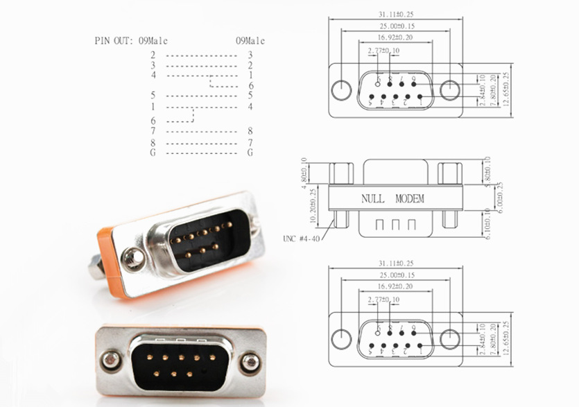 交叉DB9 M/M DB9公对公串口转换头 COM口对接头-阿里巴巴