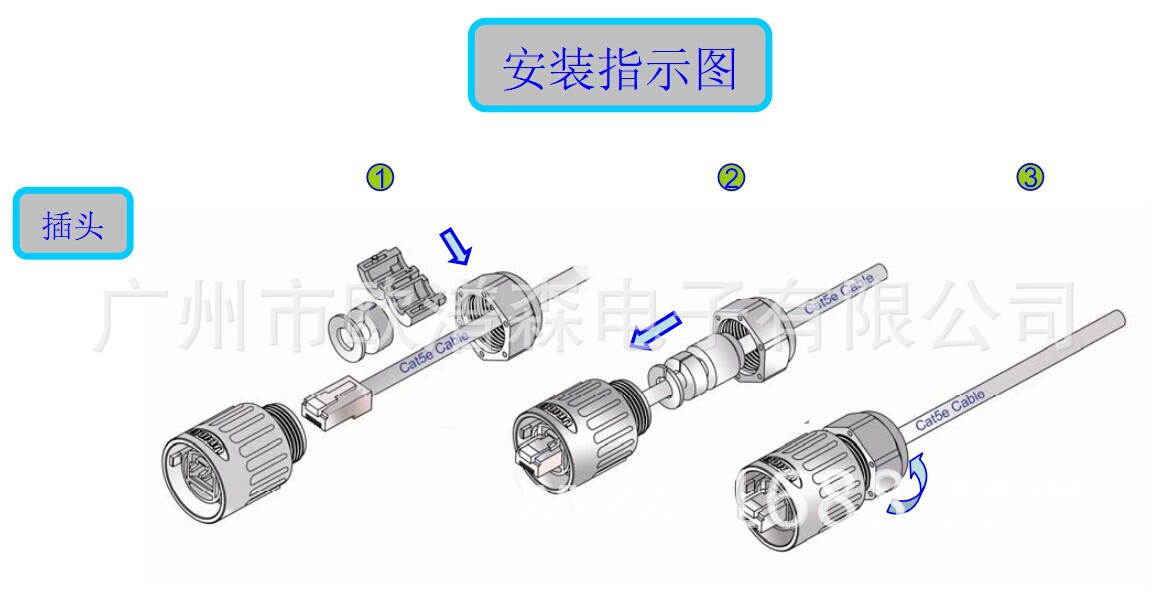 UBIDE替代威浦RJ45F71网线头RJ45F6以太网防水连接器RJ45F71RA-阿里巴巴