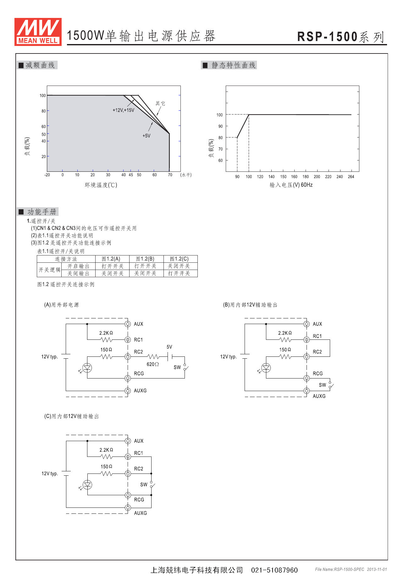 明纬RSP-1500-12 1500W 可并联可调压PFC明纬开关电源-阿里巴巴