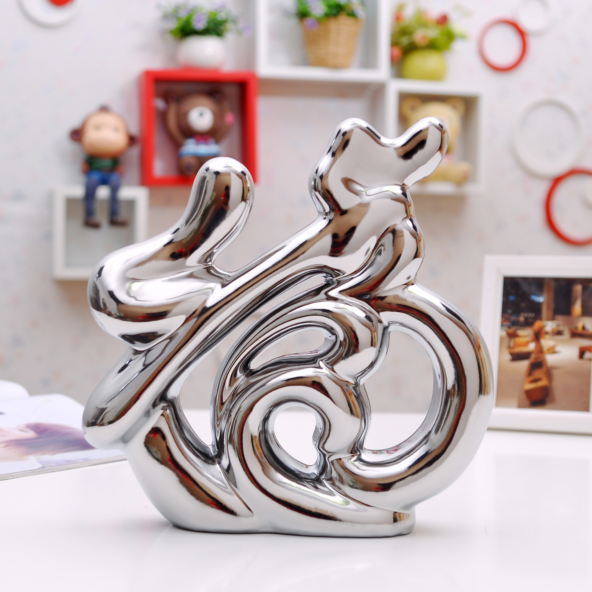 景德镇陶瓷 客厅装饰品 家居摆设品 红福摆件 礼品-阿里巴巴