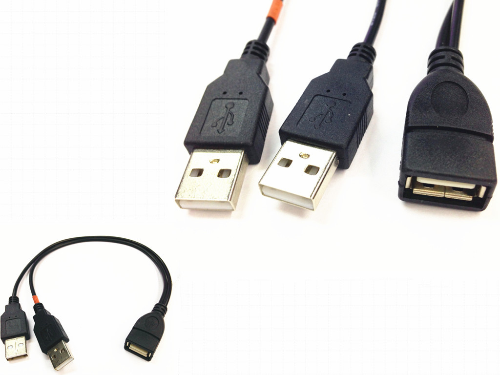 USB2.0线 Y型线 USB一分二线 USB2.0 AF/2*AM USB一母分公两线-阿里巴巴