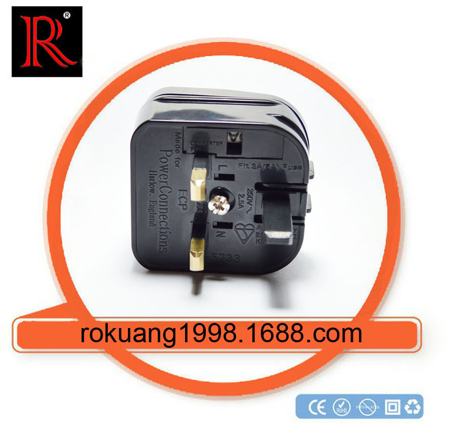BS5733(ECP)供应带保险丝EU转接头13A翻盖接线盒BS转换器-阿里巴巴