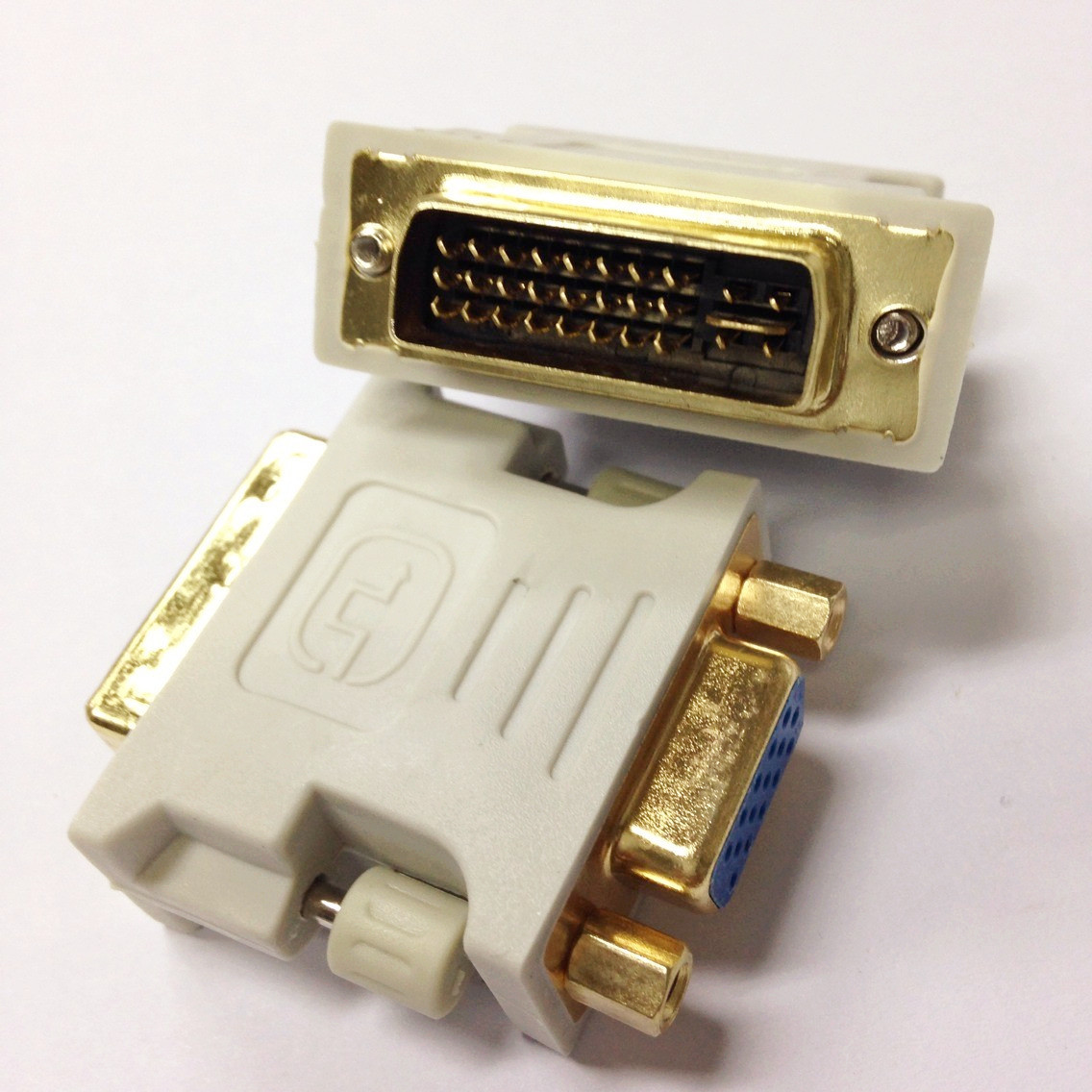 镀金DVI转VGA转接头 DVI（24+5）to VGA公对母接口 显卡接显示器-阿里巴巴
