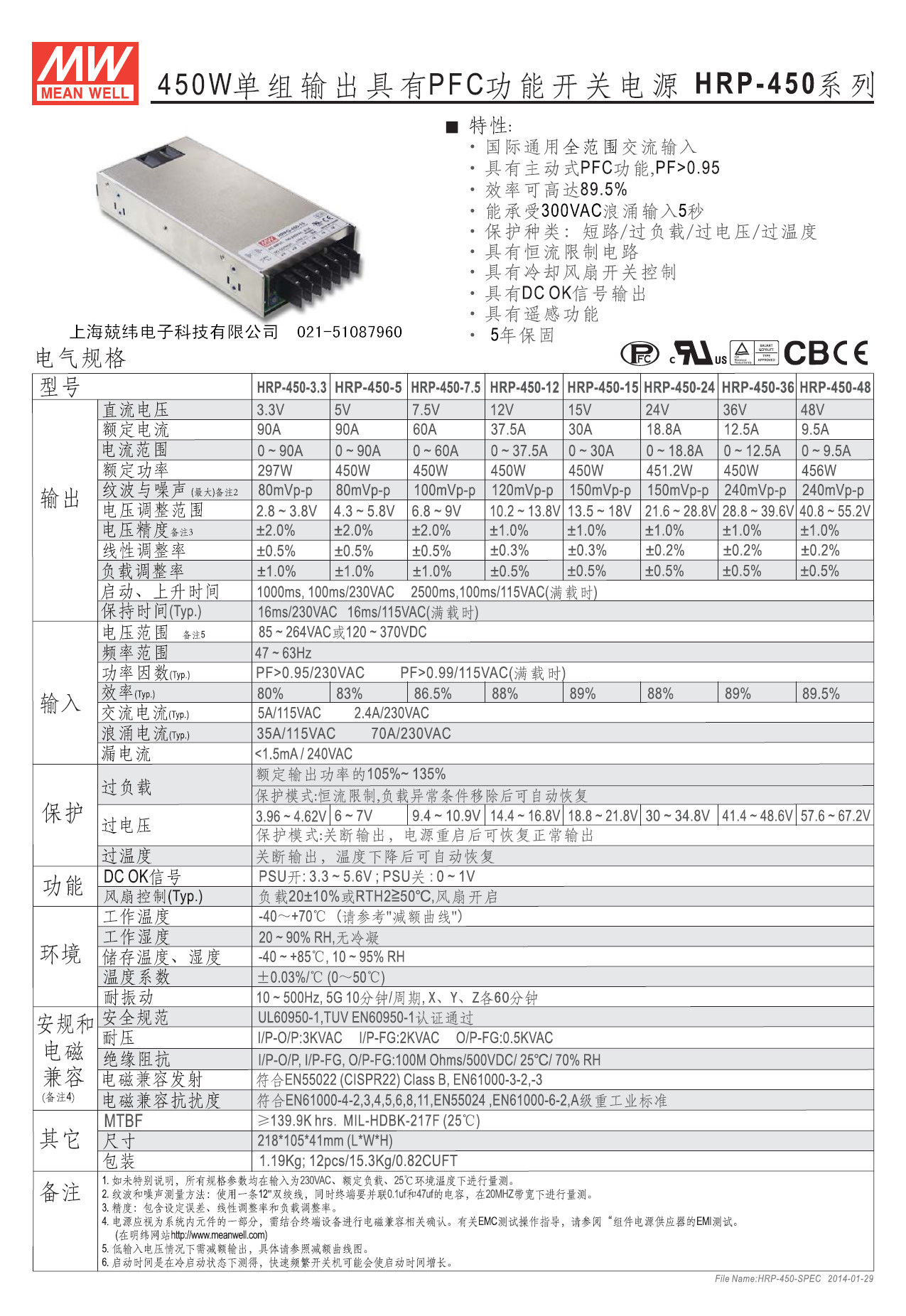 台湾明纬HRP-450-12v 450W12v24v驱动电源控制器 智能开关电源-阿里巴巴