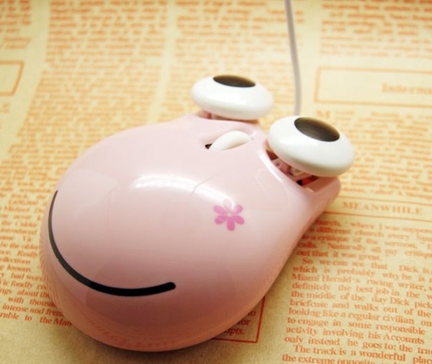 可爱卡通造型鼠标 创意可爱女生大爱青蛙造型有线鼠标USB光电鼠标-阿里巴巴