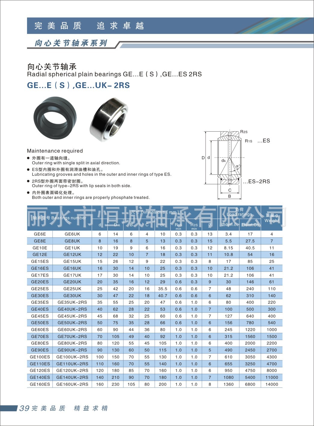 万向节轴承,向心关节轴承GE160ES,鱼眼轴承尺寸160*230*105*80-阿里巴巴