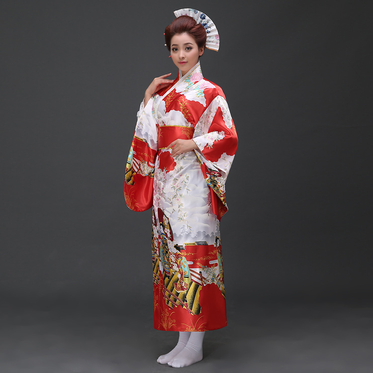Japanese lady style adult kimono traditional formal dress cos stage ...