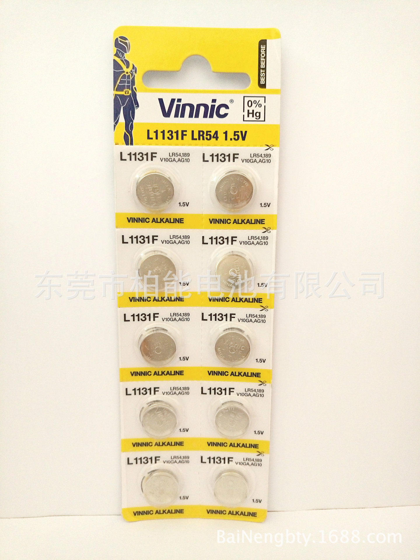 Vinnic松柏L1131F/LR1130/LR54无汞AG10钮扣电池挂卡装银战士制做-阿里巴巴