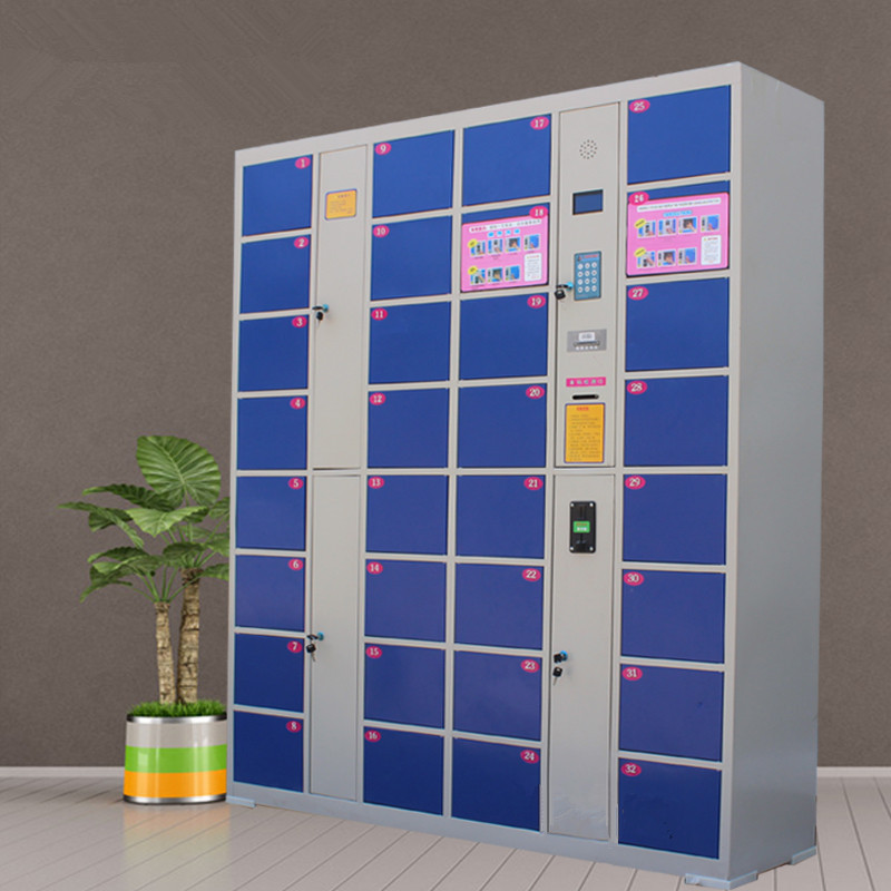 24门指纹柜 密码柜 IC柜 条码柜 人脸识别柜 寄存柜 超市存包柜 - 办公批发网