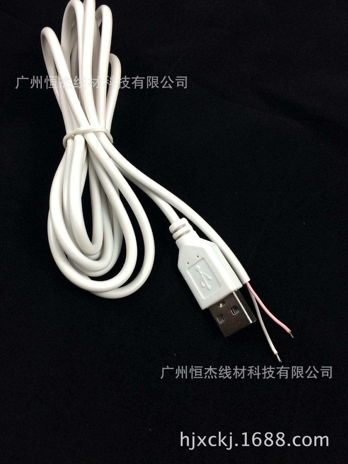 12支0.1铜白色USB单头线 单头两芯USB连接线USB电源线 充电线-阿里巴巴