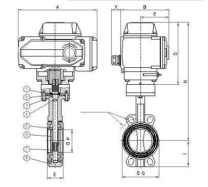 D971X-10/16 DN350铸铁对夹式电动蝶阀，铸铁软密封电动对夹蝶阀-阿里巴巴
