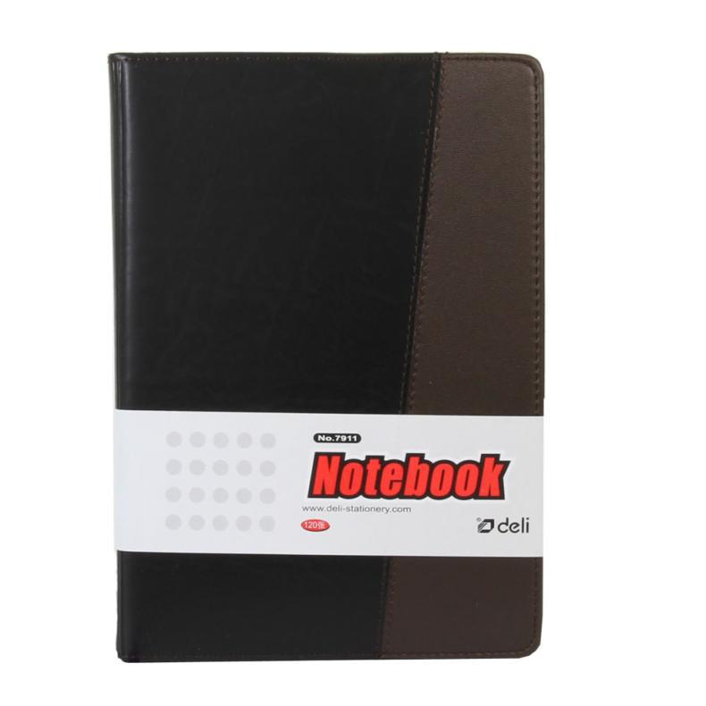 皮面记事本会议皮面本商务笔记本120页25K记事本得力7911办公用品-阿里巴巴
