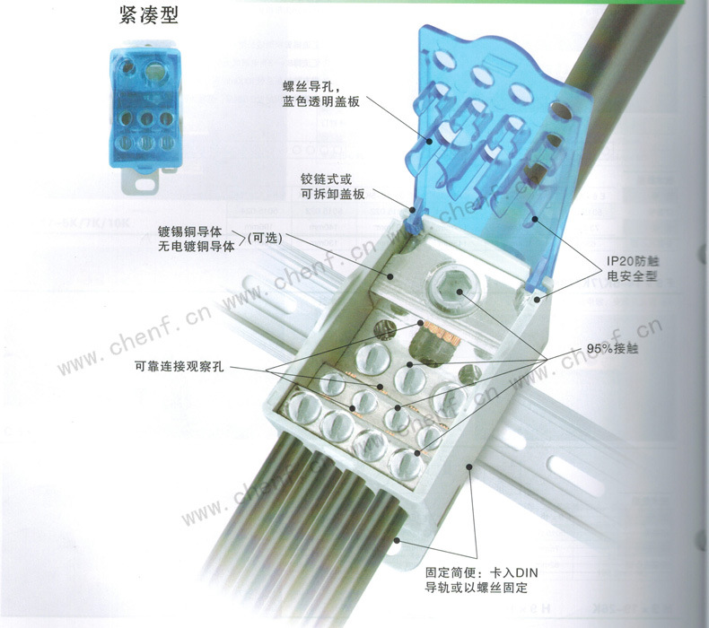 辰发汇流排UKK250A蓝色端子接线盒 阻火阻燃电缆分线盒电源分线盒-阿里巴巴