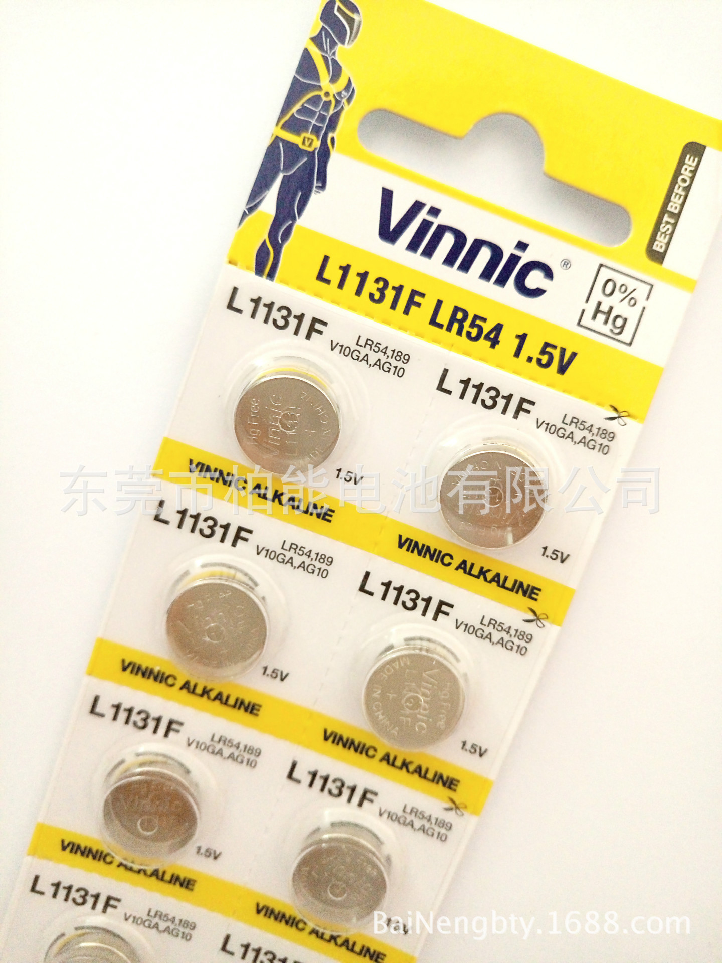 Vinnic松柏L1131F/LR1130/LR54无汞AG10钮扣电池挂卡装银战士制做-阿里巴巴