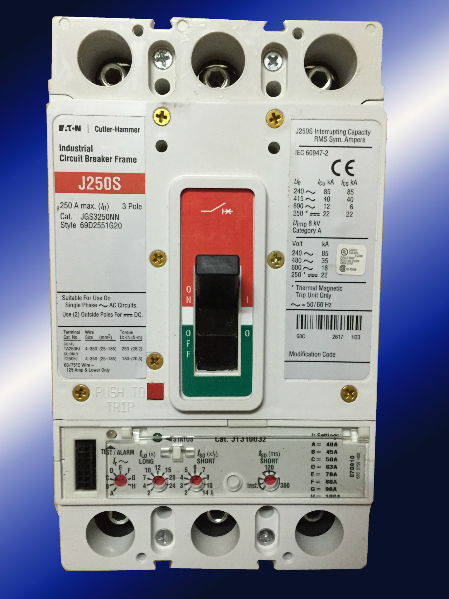 Eaton Cutler-Hammer塑壳断路器空气开关J250E 250A 600V 3 P-阿里巴巴