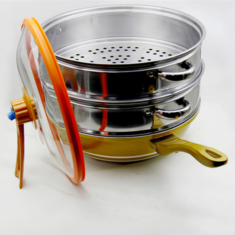 不锈钢蒸笼 34cm不锈铁 蒸笼 蒸包子 馒头 蒸冷菜 和元宝锅可配-阿里巴巴