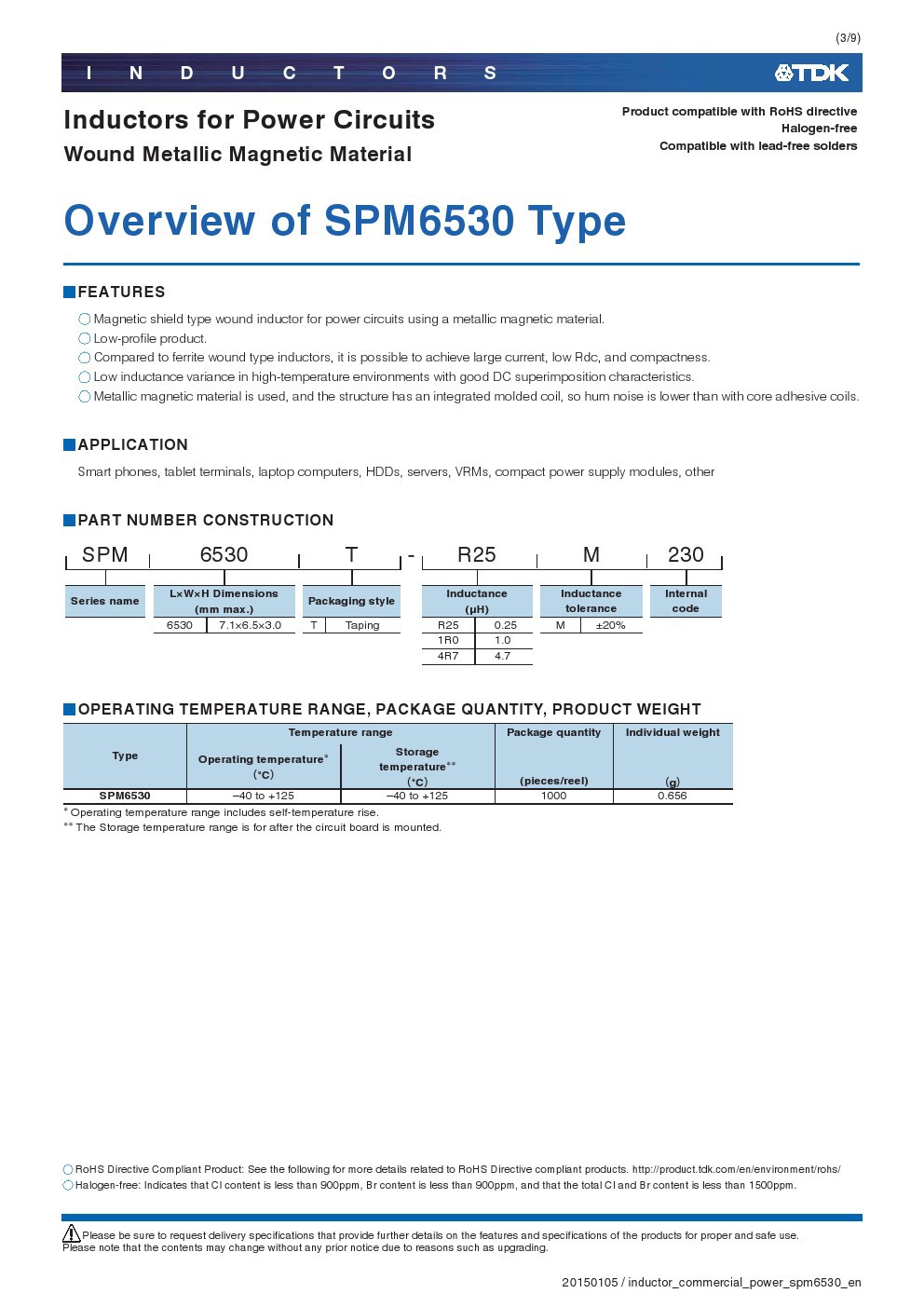 【TDK】 SPM6530T-2R2M-阿里巴巴