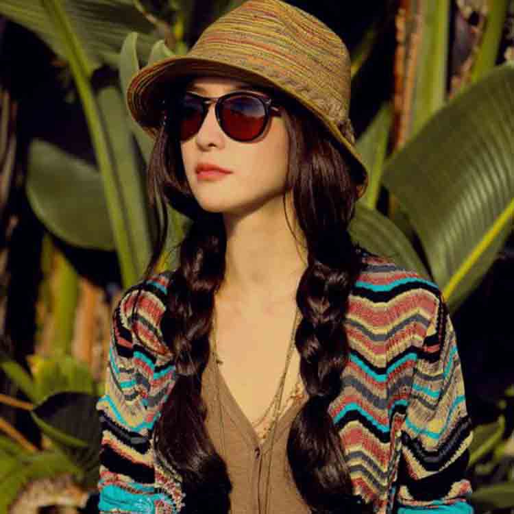 帽子批发 2016新款七彩韩版春夏女帽子 麻花辫遮阳帽草帽 太阳帽-阿里巴巴