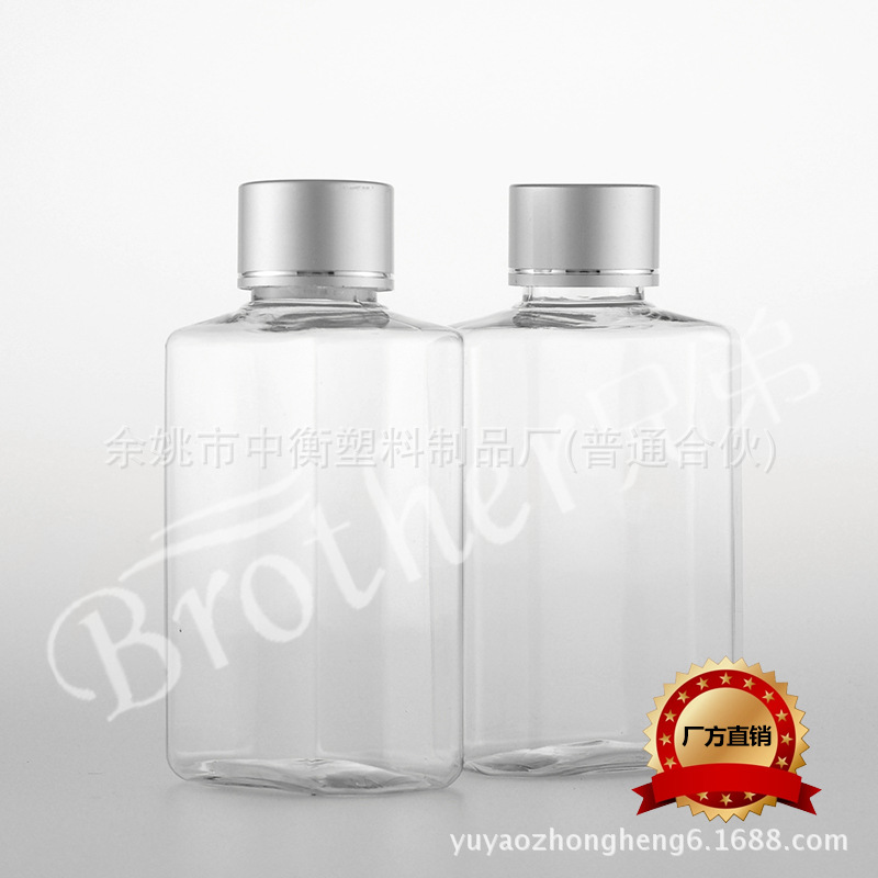 80ml透明八角方瓶电化铝盖 PET塑料化妆品包材纯露分装替换空瓶子-阿里巴巴
