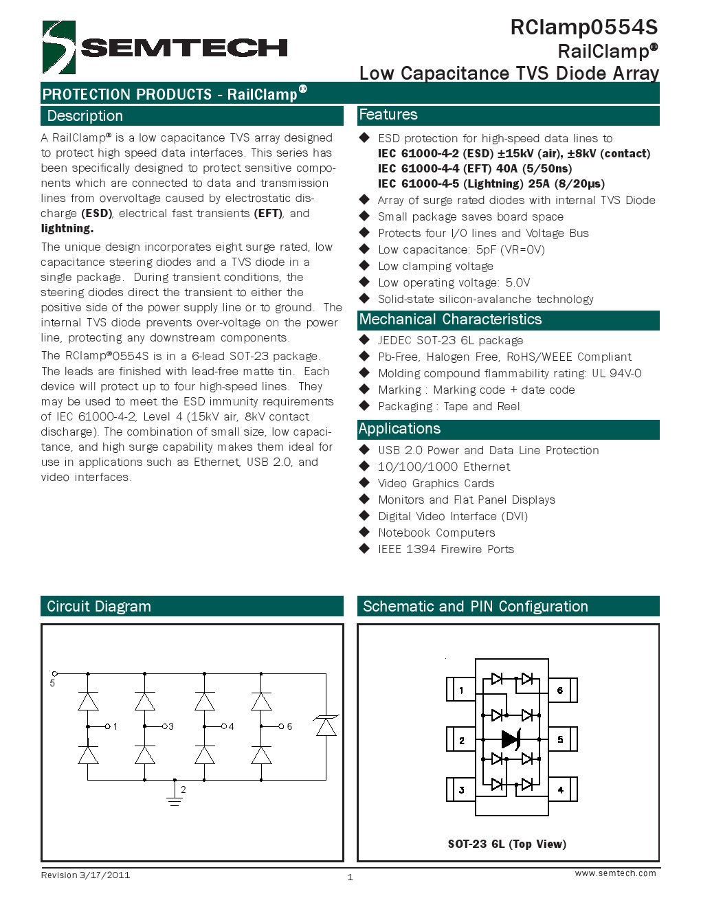 【SEMTECH/先科】 RCLAMP0554S.TCT-阿里巴巴