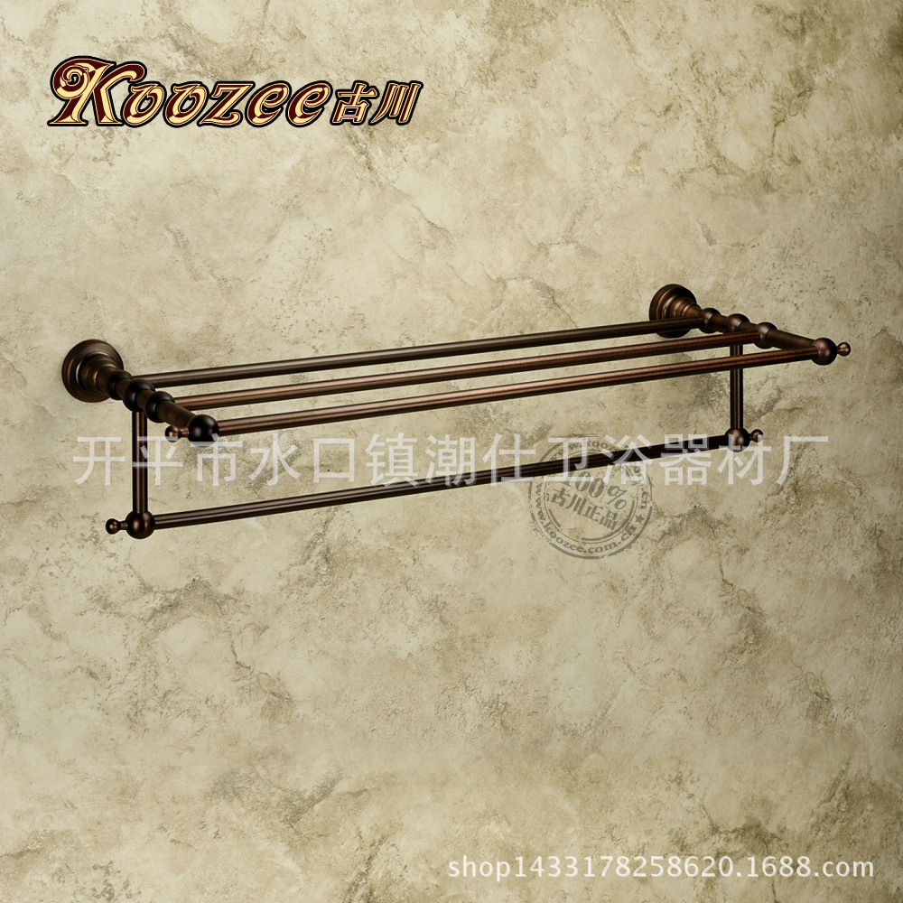 出口 仿古毛巾架 欧式浴巾架 双层毛巾架 仿古挂件 棕古铜 包邮 - 装潢批发网