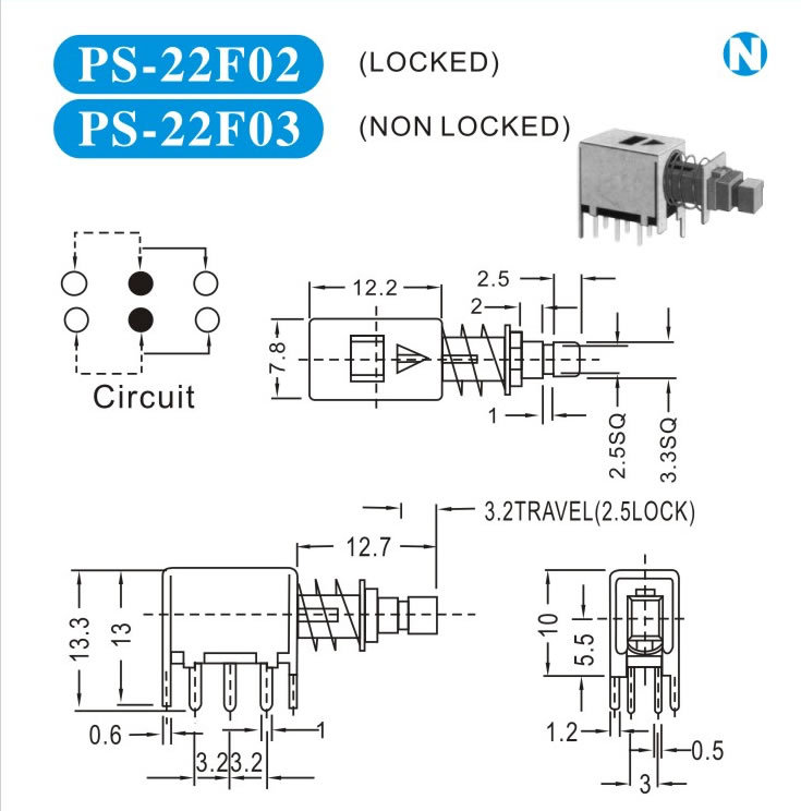 PS-22F02 环保电源插脚按键开关 复位控制按键开关-阿里巴巴