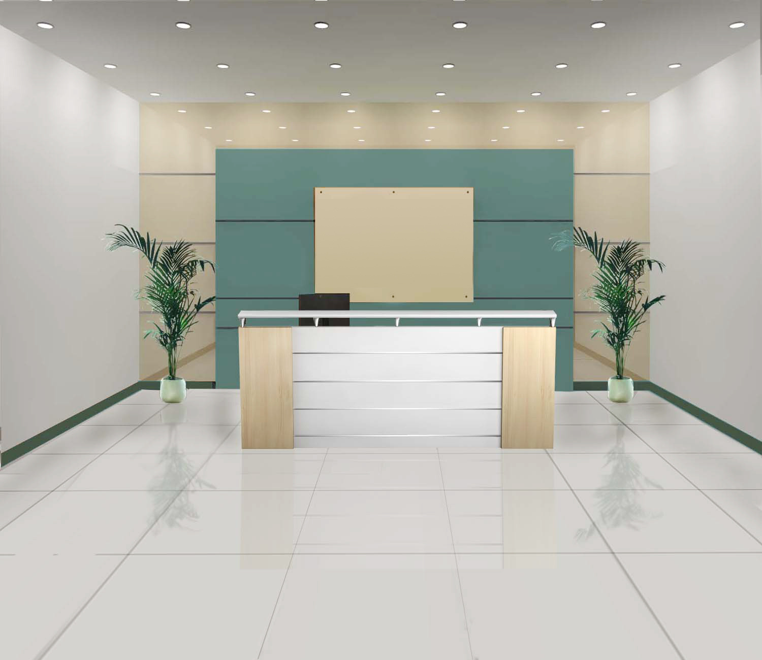 长期供应 新款板式前台办公桌 简约迎宾台时尚收银台 前台桌 - 办公批发网