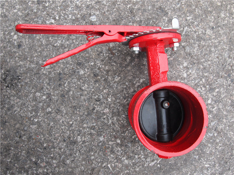 软密封沟槽对夹式手柄蝶阀D81X-10/16 DN65-150-阿里巴巴