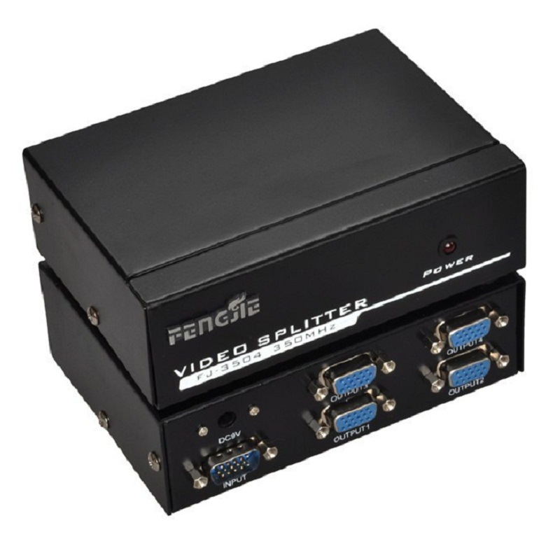 正品丰杰 FJ-3504 4口VGA分屏器频器分配器一分4显示器 350MZH-阿里巴巴