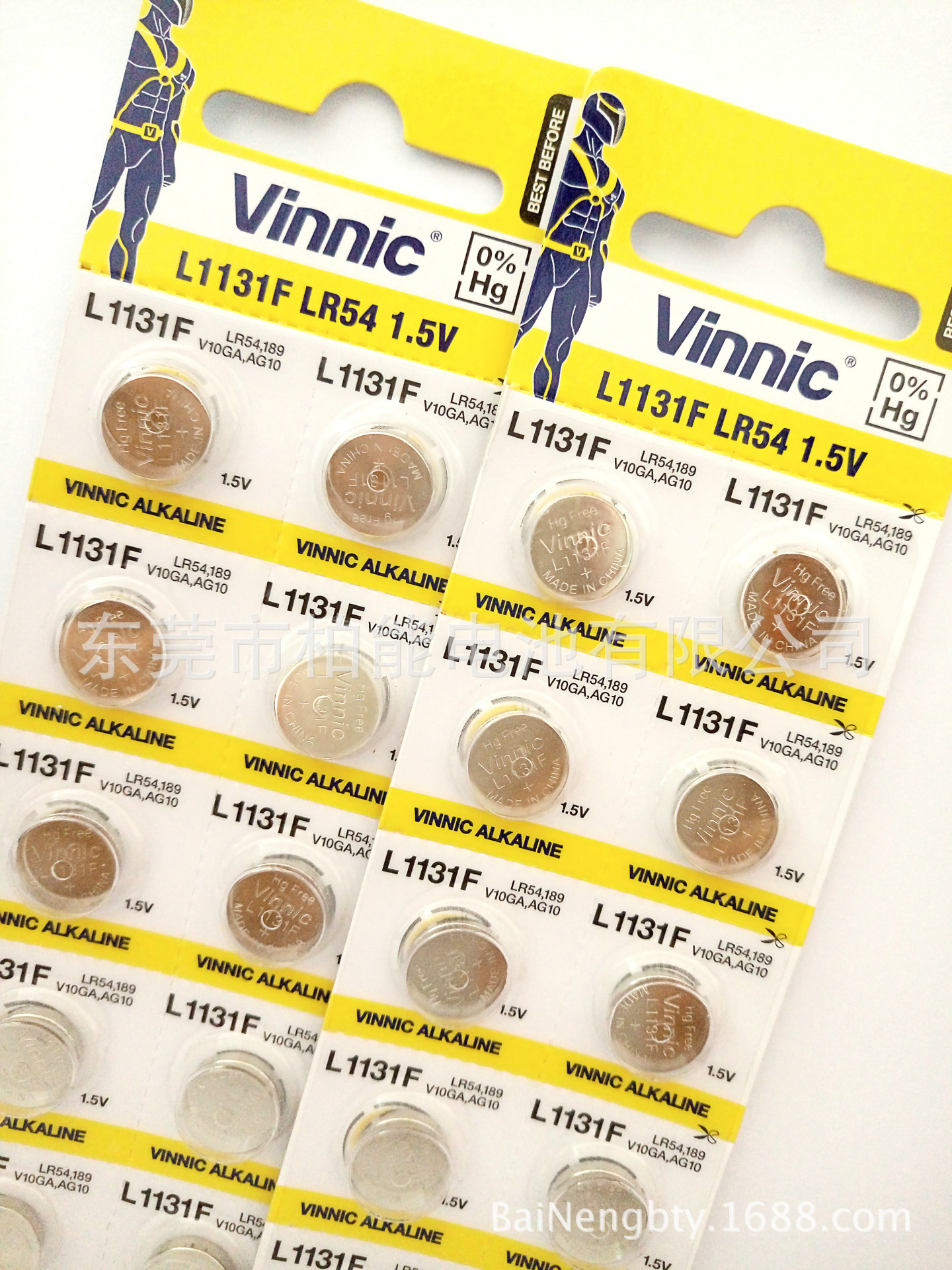 Vinnic松柏L1131F/LR1130/LR54无汞AG10钮扣电池挂卡装银战士制做-阿里巴巴