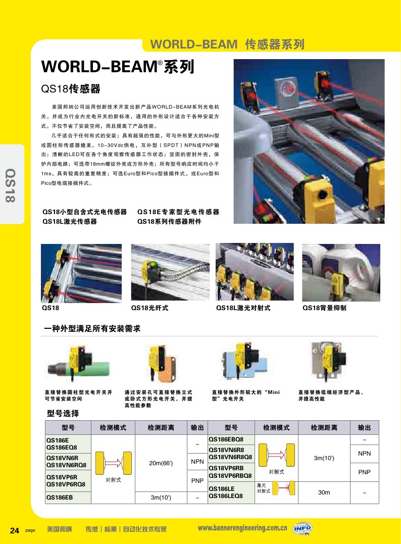 美国邦纳BANNER QS18UPA超声波传感器液位料位液位透明物体检测-阿里巴巴