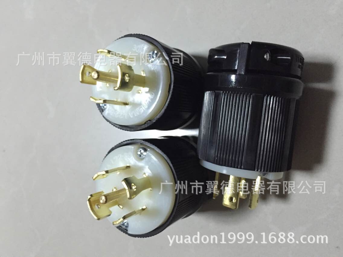 NEMA五极插头 美式组装插头 厂家NEMA L22-30P 277V防松防脱插头-阿里巴巴