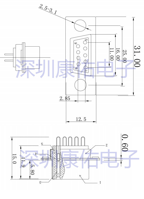db9尺寸图-千图网