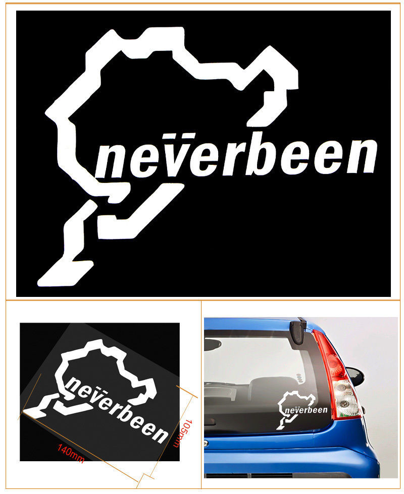 J-182 NEVERBEEN NURBURGRING Funny For Car Decal Sticker-阿里巴巴