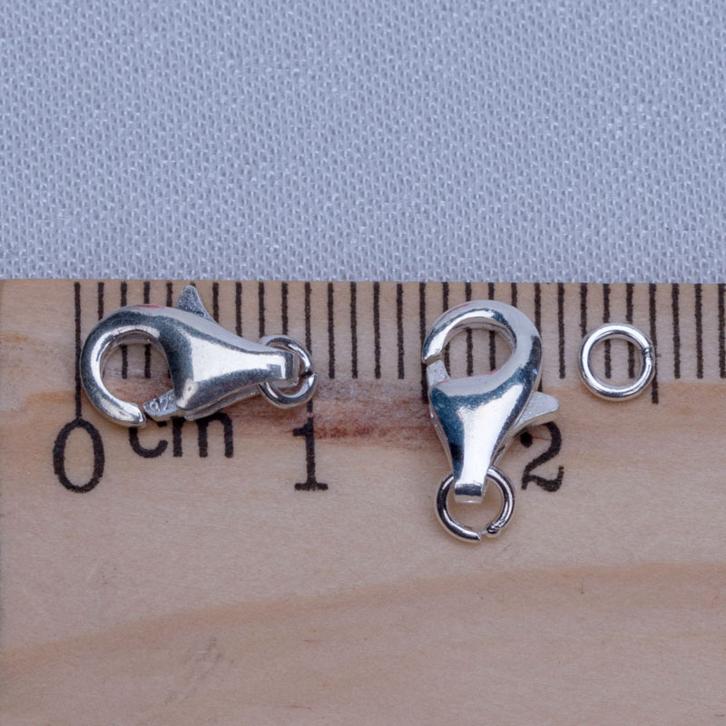 S925纯银龙虾扣批发 9mm水滴扣 DIY手链项链连接扣 弹簧扣 问号扣-阿里巴巴