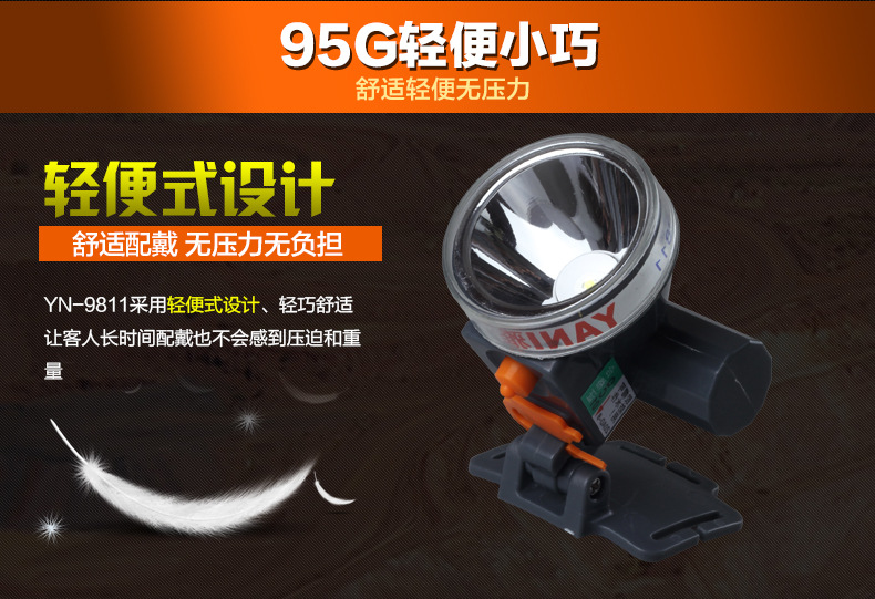 雅尼9811小头灯led强光充电超亮头戴式手电筒小型迷你锂电池超轻-阿里巴巴