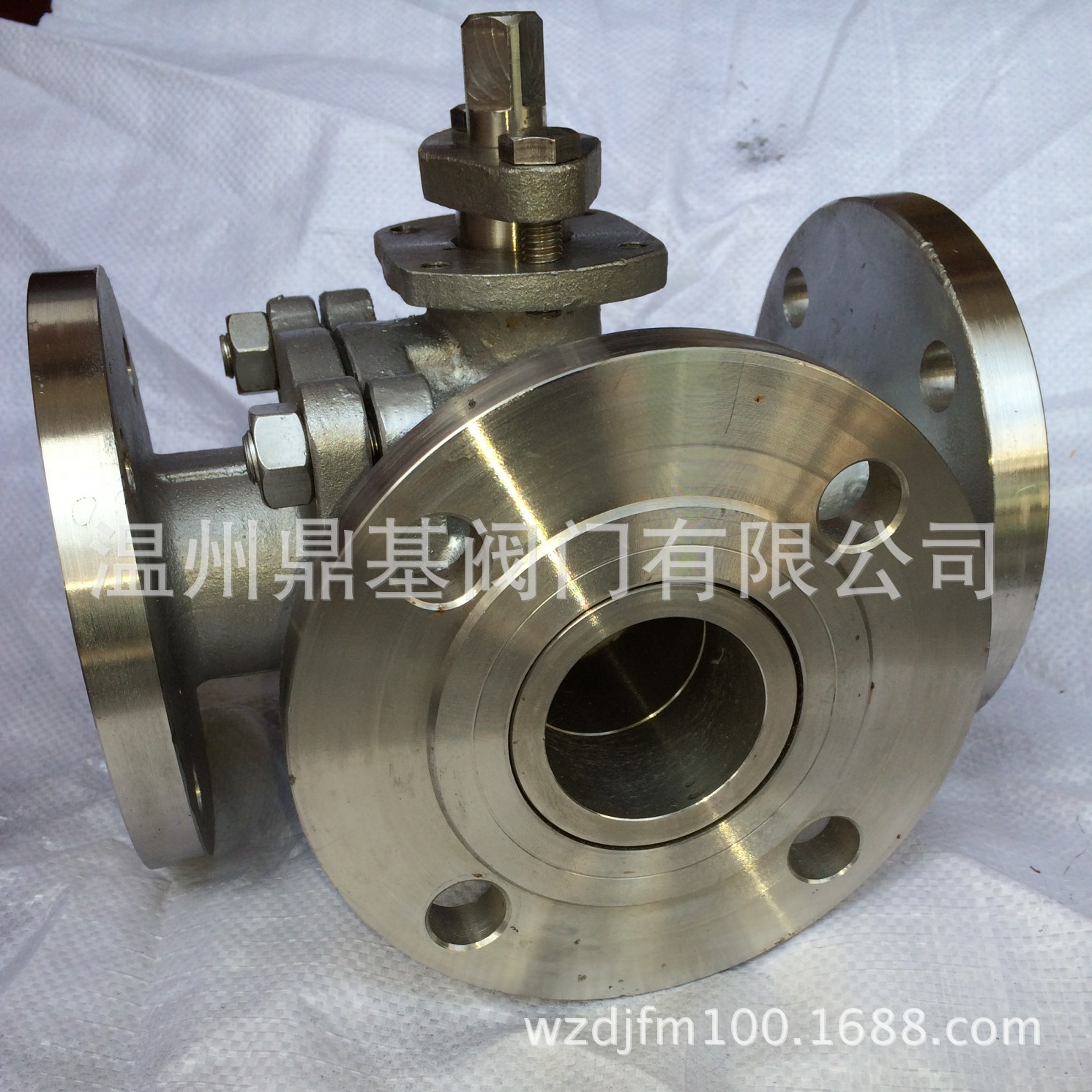 三通法兰低平台球阀 Q44F-16P L型三通球阀 电动气动三通阀 - 阀批发网