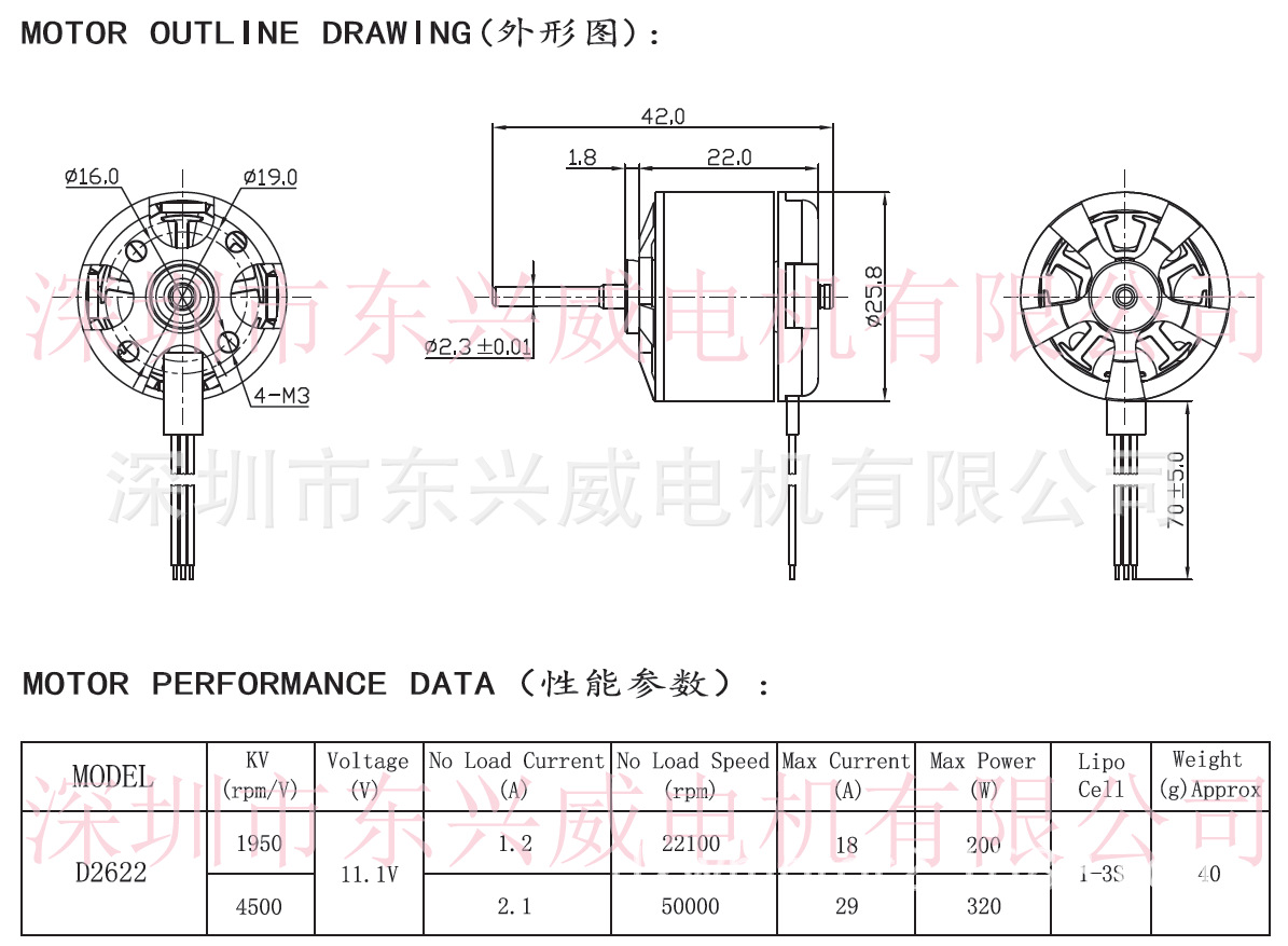 D2622 小型遥控滑翔机固定翼飞机 多旋翼用航模无刷电机 无刷马达-阿里巴巴