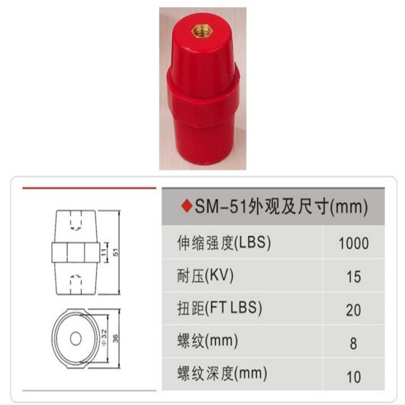 sm51绝缘子 红色绝缘子m8 环氧树脂绝缘子 配电柜绝缘子 厂家直销-阿里巴巴