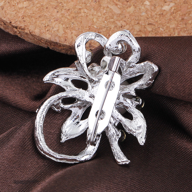 Simple Alloy plating brooch Flowers White k Ab085A NHDR2196