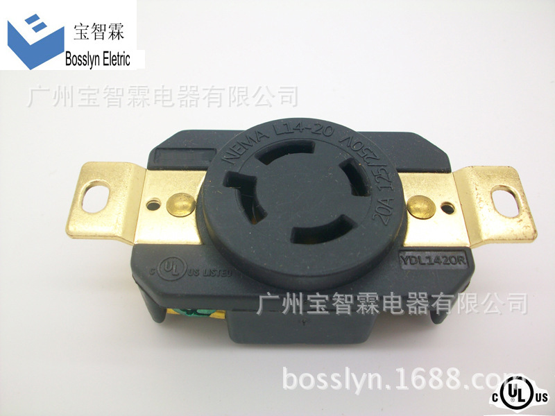 NEMA L14-20C 三相四线插头插座 美国连接器插座 四孔防松插座-阿里巴巴