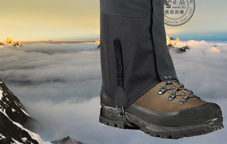 正品黑晶男女户外防水防沙透气雪套 登山徒步滑雪脚套ID007/ID008-阿里巴巴