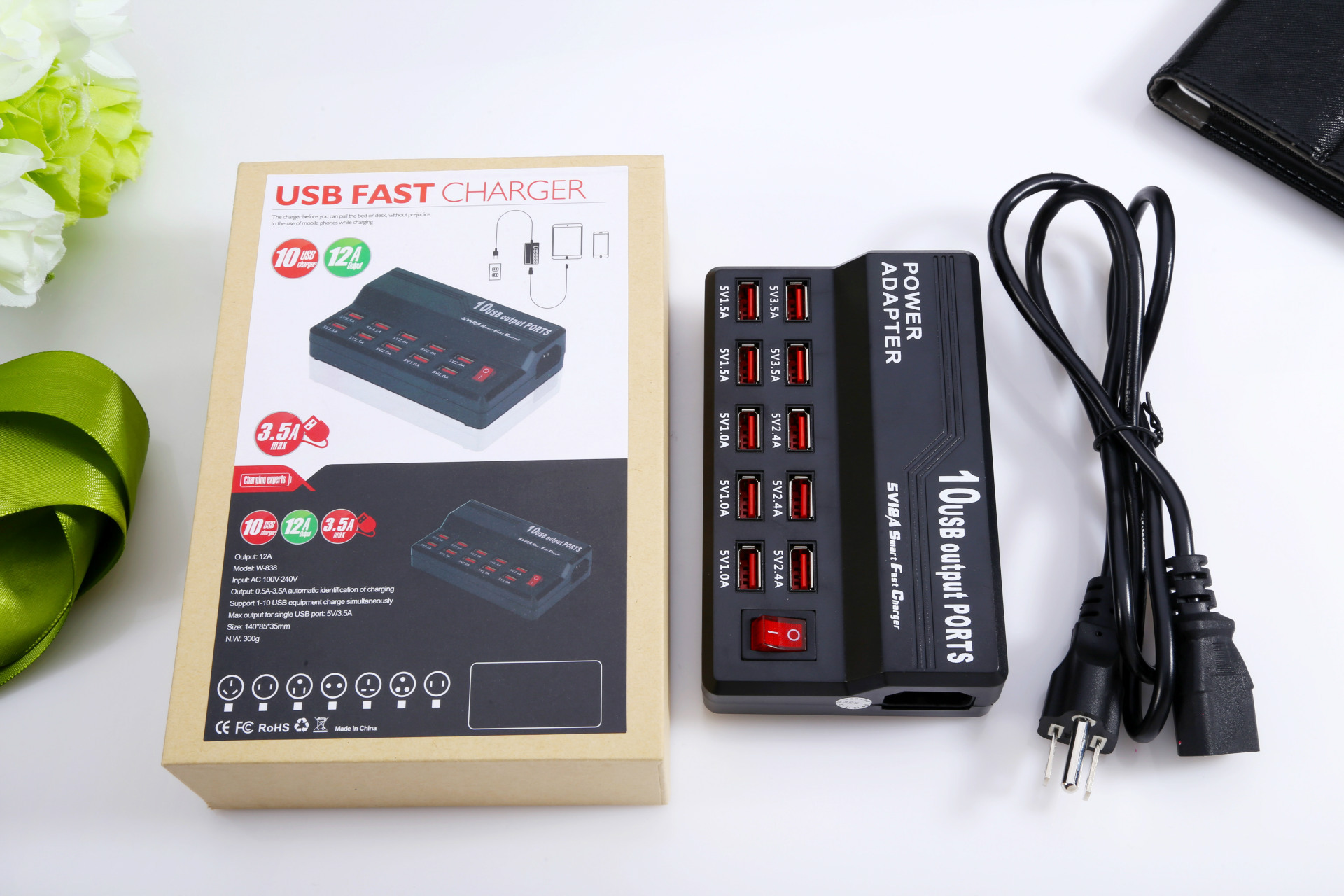 10口USB智能快速充电器 5V12A平板 手机usb充电器多口USB充电器-阿里巴巴